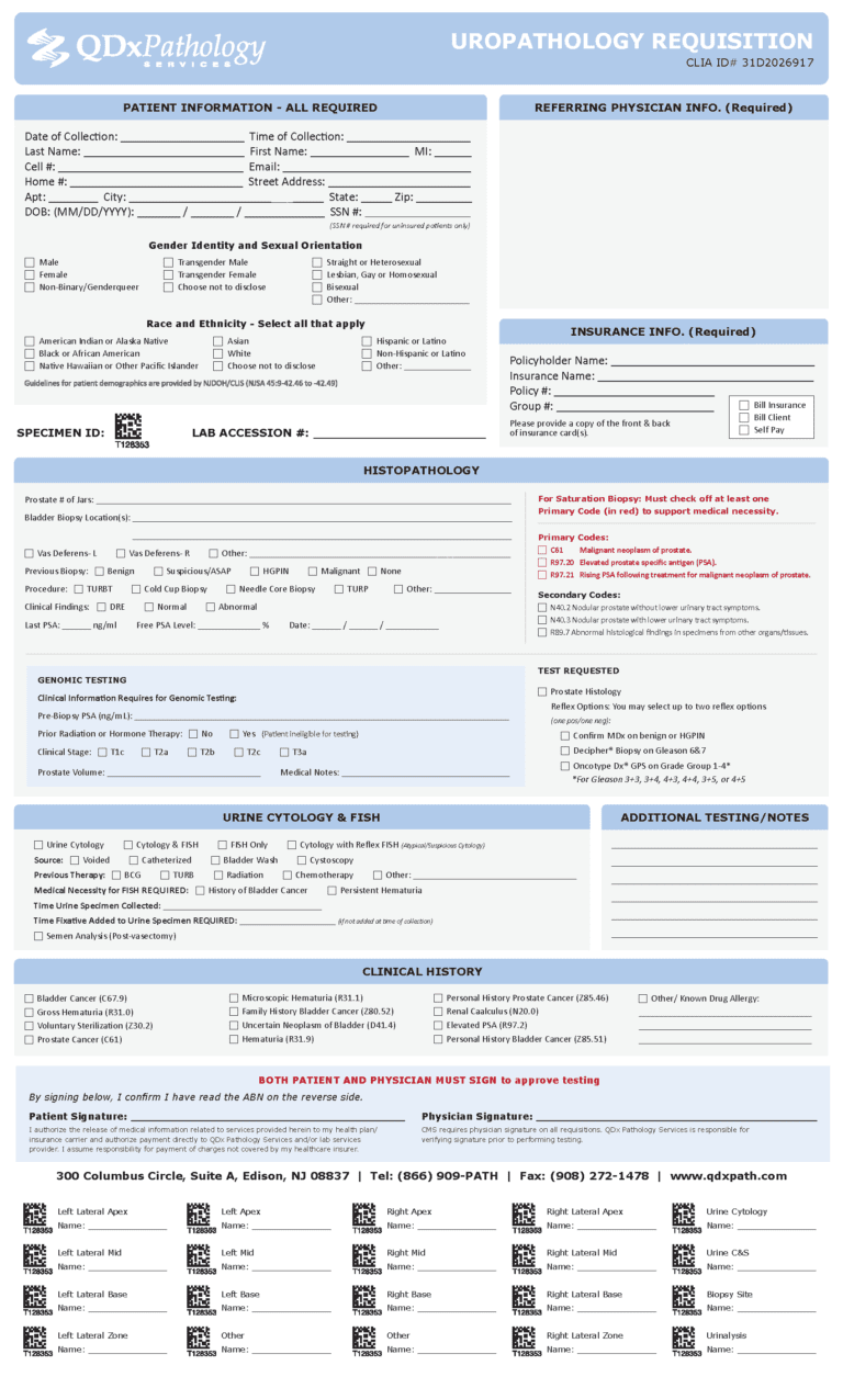 QDx Pathology Requisitions: Order Pathology Tests Easily